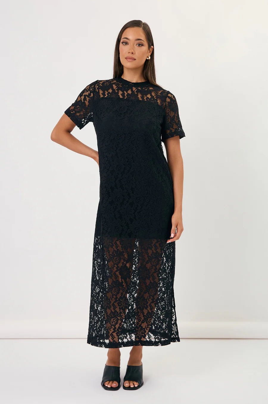 Chicago Lace Maxi Dress (Black) - Something For Me