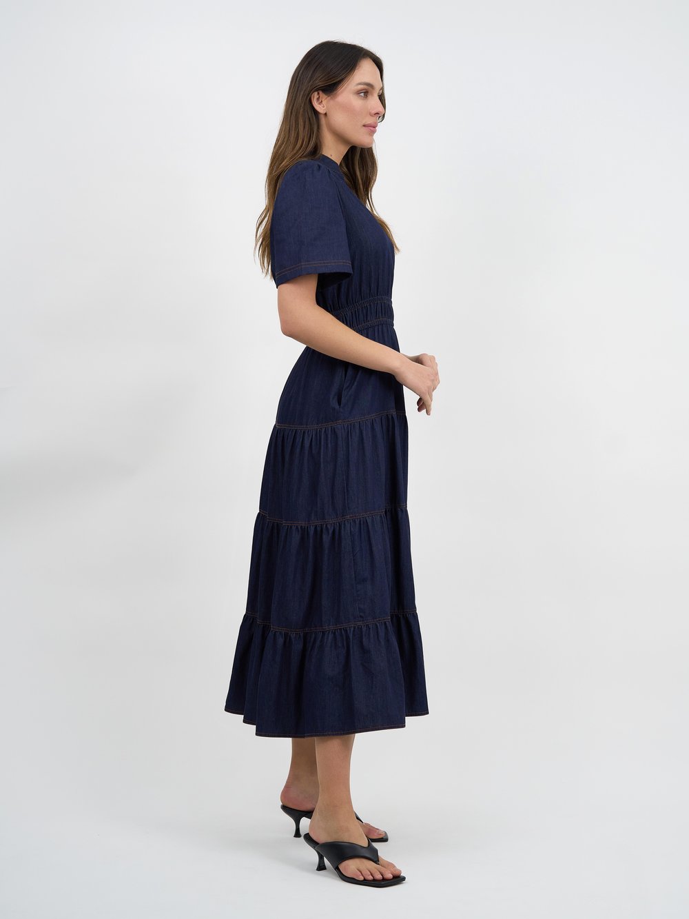 Denim Tier Detail Dress - Something For Me